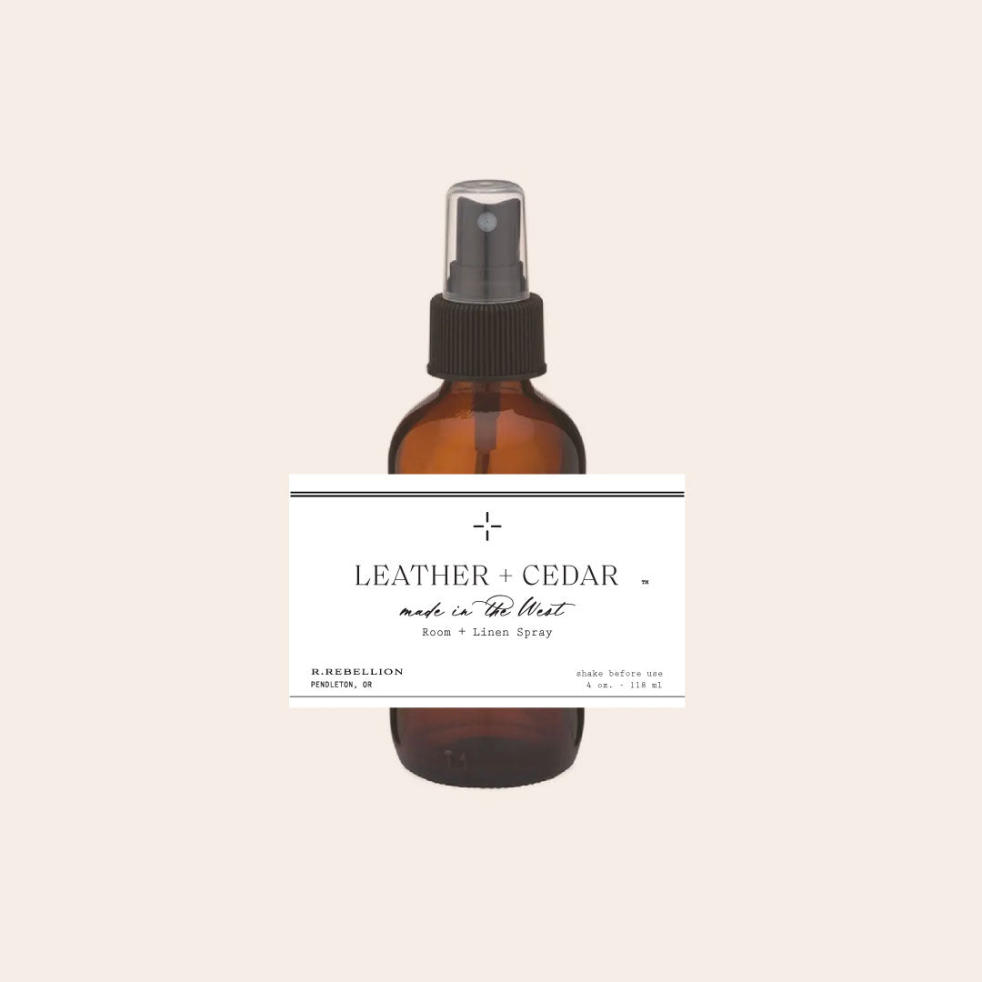 Leather + Cedar Room + Linen Spray 4 oz. | R. Rebellion